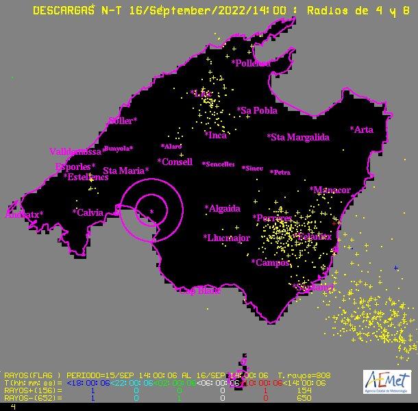 Tormenta en Mallorca: más de 800 rayos