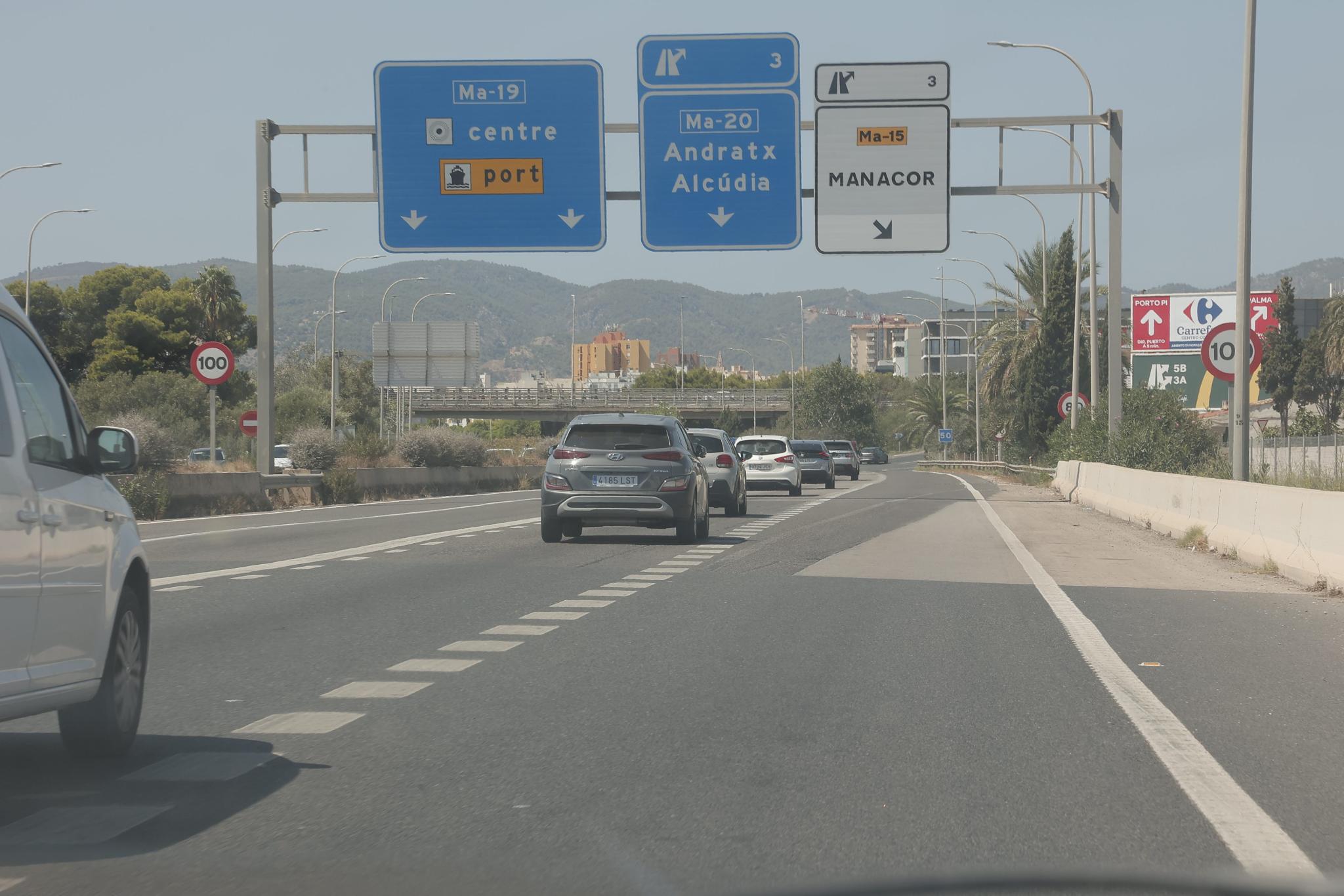 Carreteras en Mallorca; nuevo carril en la autopista del aeropuerto de Palma