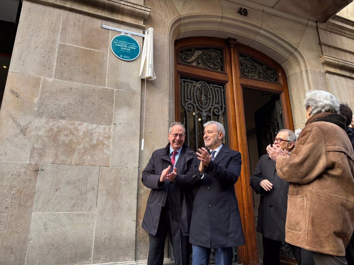 Collboni inaugura una placa conmemorativa de Ildefons Cerdà y reconoce ...
