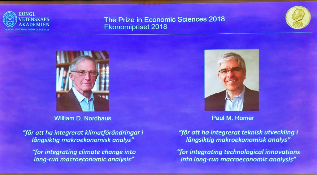 William Nordhaus y Paul Romer ganan el Nobel de Economía 2018