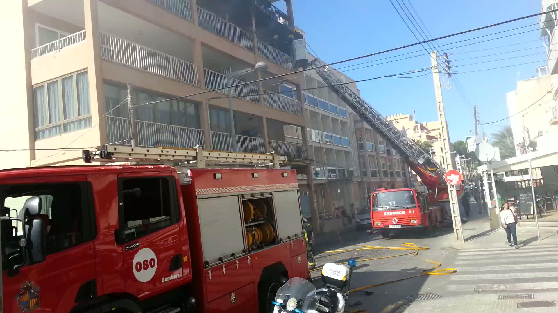 Incendio en un edificio de s’Arenal